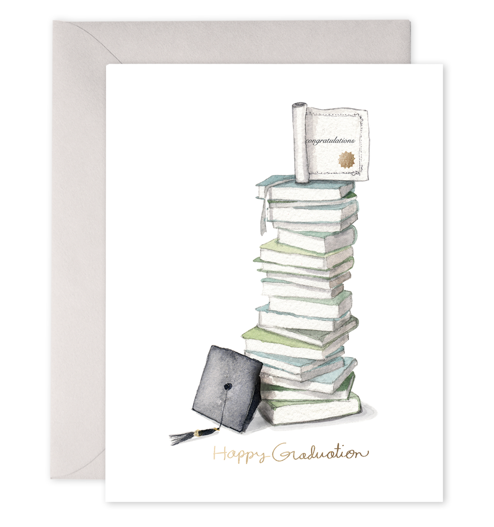 Grad Book Stack | Graduation Greeting Card – Reclaimed Home