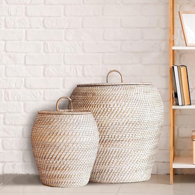 Whitewashed Rattan Basket – Reclaimed Home